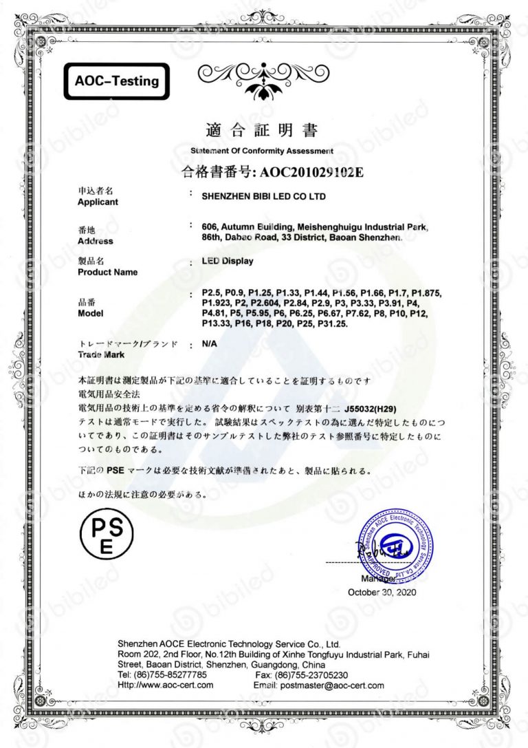 LED Display Certification