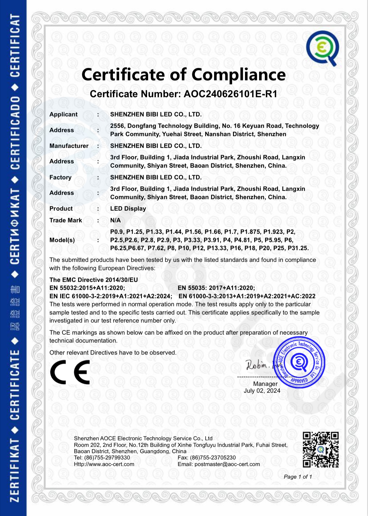 BIBILED Successfully Updated The CE Certification And Passed The Latest ...